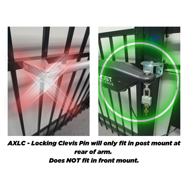 AXLC Locking Clevis Pin for Ghost Controls Automatic Gate Opener Kits