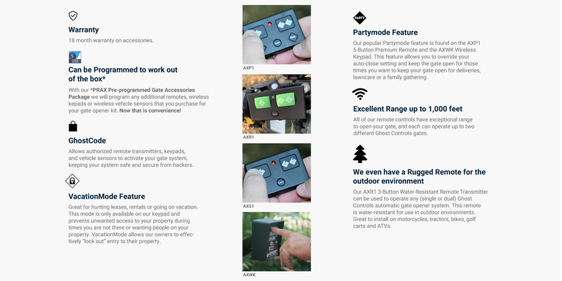 AXS1 3-Button Standard Remote | Ghost Controls